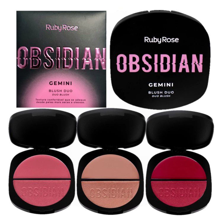 Ruby Rose - Blush Duo Gemini OBSIDIAN HB1000G2 - 06 Unid - Distribuidora JCF: Maquiagem e ...