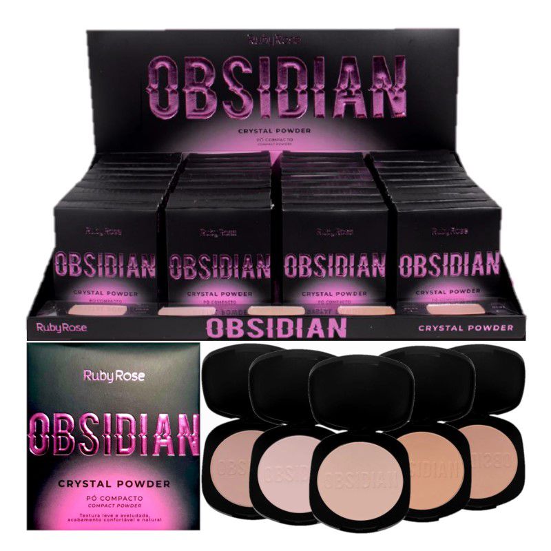 Ruby Rose - Pó Crystal Powder OBSIDIAN HB1800 G1 - 36 Unid ...