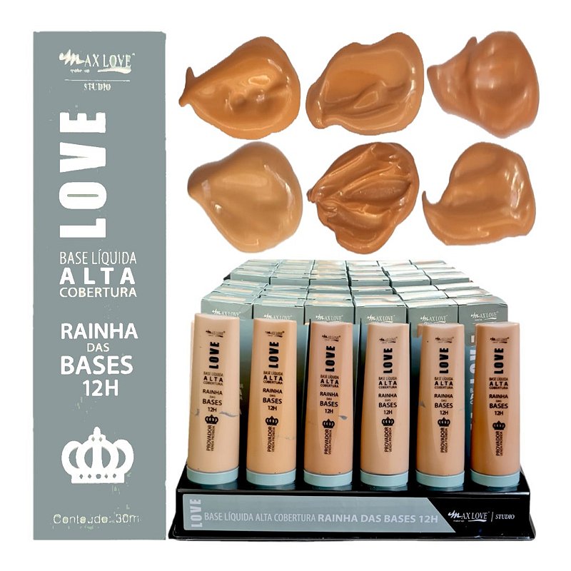 Base Facial Max Love em Atacado para Revenda Tons Médios - 42 + Prov - Distribuidora JCF ...