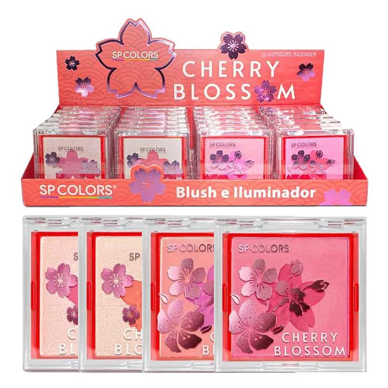 SP Colors - Blush e Iluminador Cherry Blossom SP332 - 24 Und ...