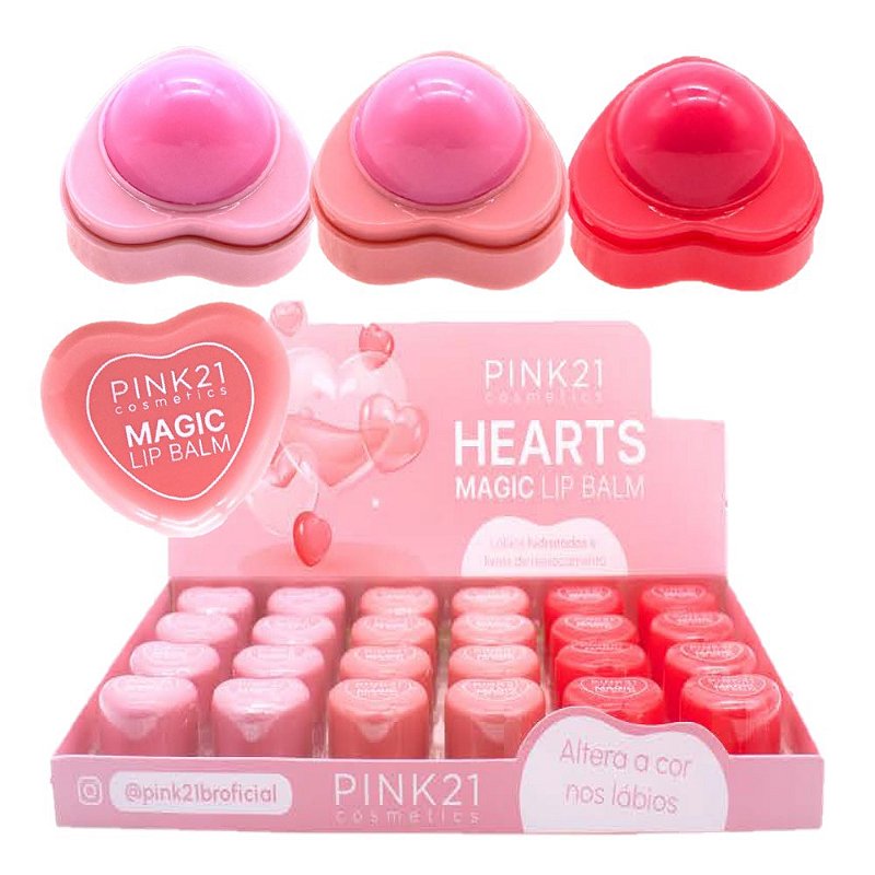 Pink 21 - Lip Balm Coração Hearts Magic CS4611 - 24 Und - Distribuidora ...