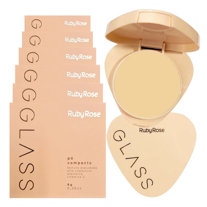 Ruby Rose - Po Compacto Glass GPL10 Aveludado HB863 - 6 Und - Distribuidora JCF: Maquiagem e ...