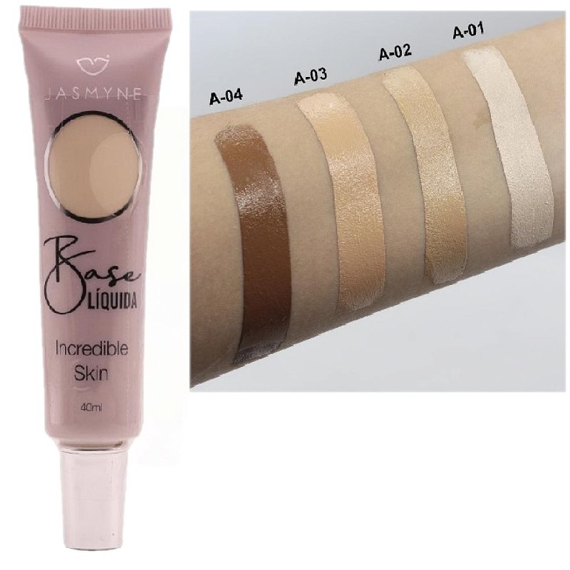 Jasmyne - Base Liquida Incredible Skin JS0306A - 4 Und (Val: 04/25 ...