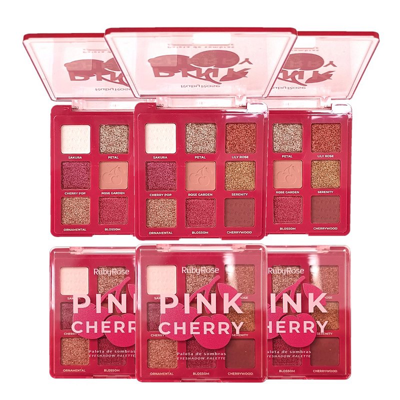 Ruby Rose - Paleta de Sombra Pink Cherry HBE2202 - 6 Und ...