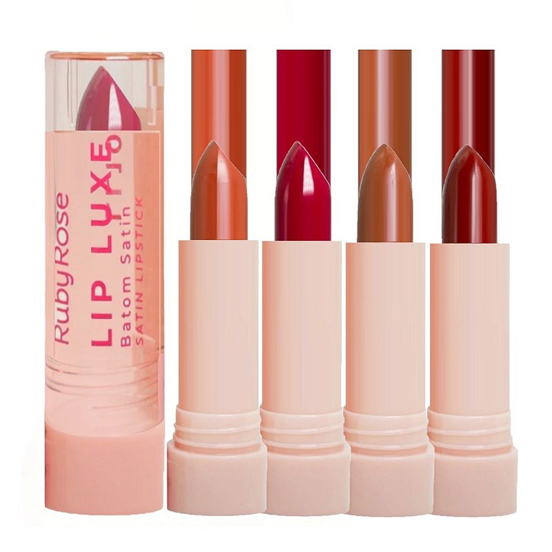 Ruby Rose - Batom Satin Lip Luxe L6000 G2 - 4 Und - Distribuidora JCF: Maquiagem e Cosméticos no ...