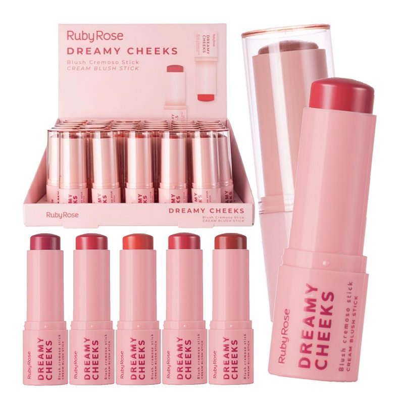 Blush Stick Cremoso Ruby Rose em Atacado - Display com 36unid ...