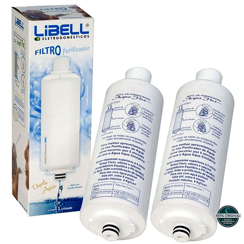 Kit 2 Filtro Refil Libell Purificador De Água Acqua Flex Original ...