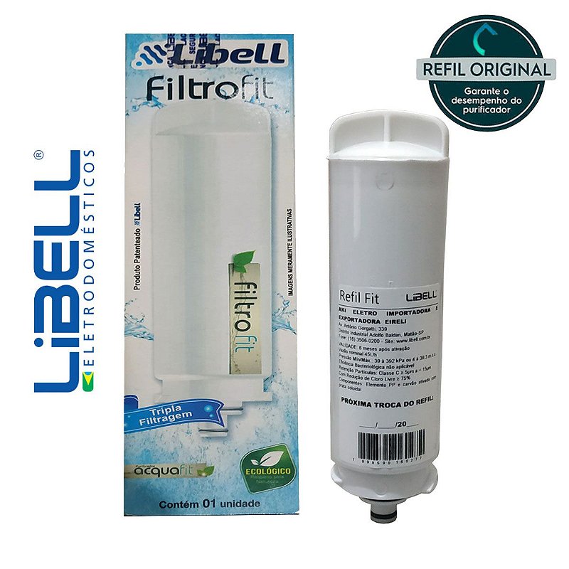 Filtro Refil Libell Purificador de Água Acqua Fit Eletrônico Hermético ...