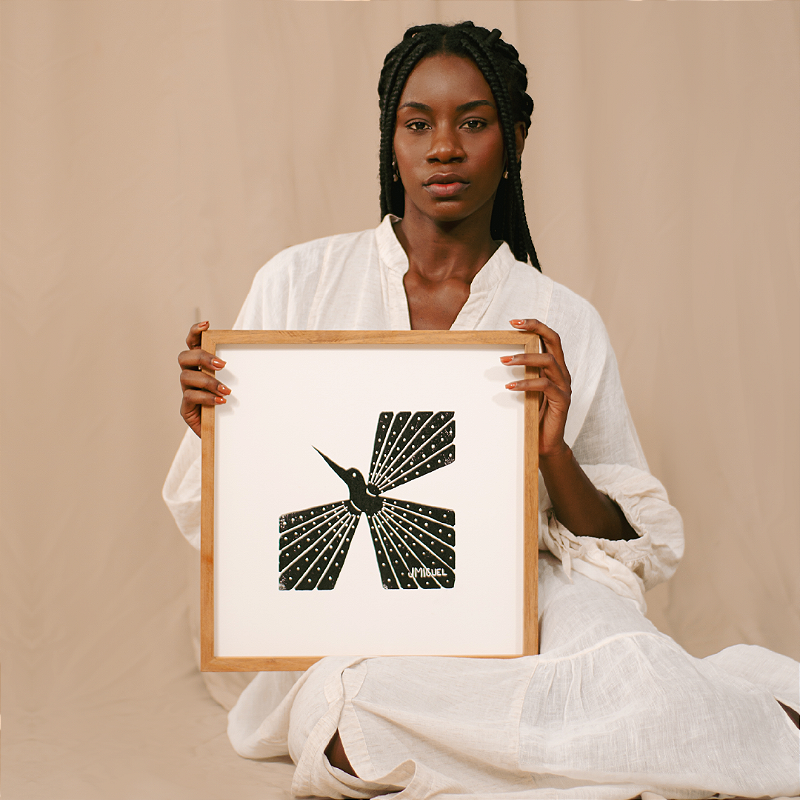 Quadro Colibri M Preta por Leo Allouchie e J. Miguel - Loja Oca