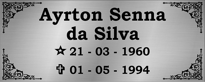 Placa de Inox Baixo Relevo Sem Foto - Letraplac - placas para jazigo