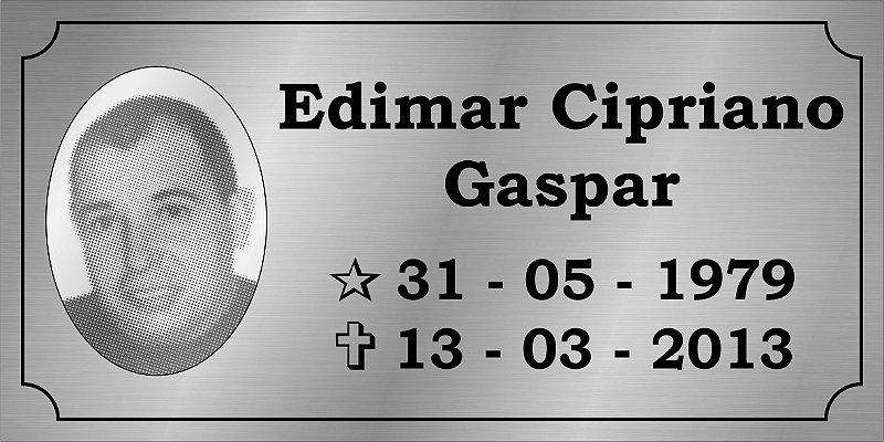 Placa de inox em baixo relevo - Letraplac - placas para jazigo