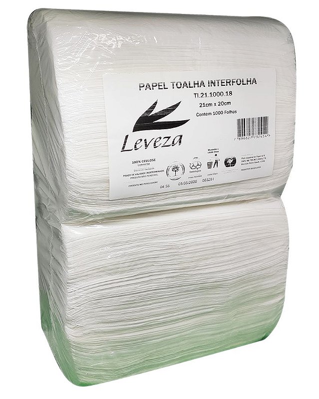 Papel toalha interfolhado 100% fibras virgens extra luxo - Higiene ...