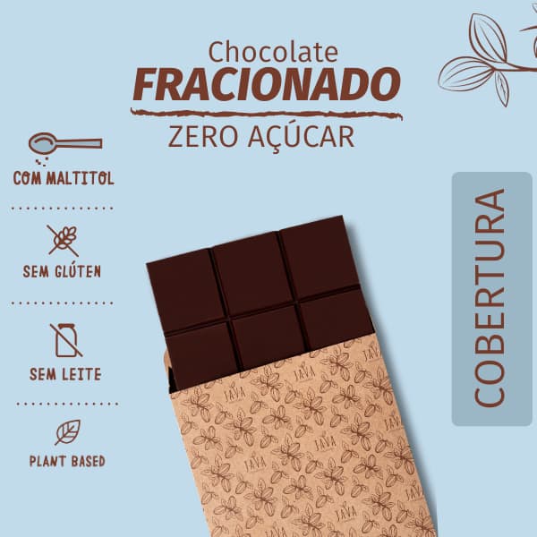 Chocolate Fracionado Zero Açúcar sem glúten sem leite e vegan - Loja ...