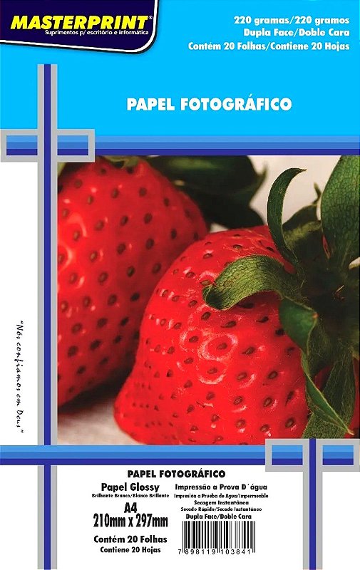 Papel Fotográfico Glossy Brilhante Dupla Face 220g Masterprint ...