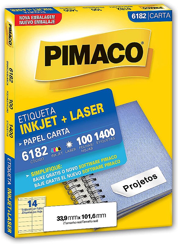 Etiqueta Pimaco Inkjet+laser Branca Carta 6182 - etiquetasdk Etiqueta Pimaco Inkjet+laser Branca Carta 6182 - etiquetasdk