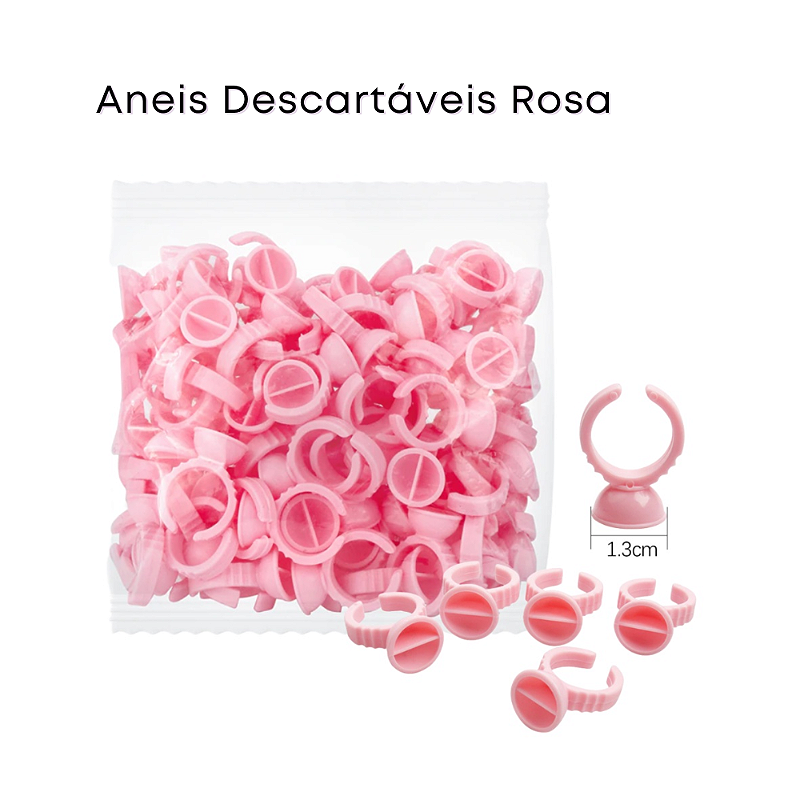 Aneis com divisórias 100un ROSA - Loja Pigment Art