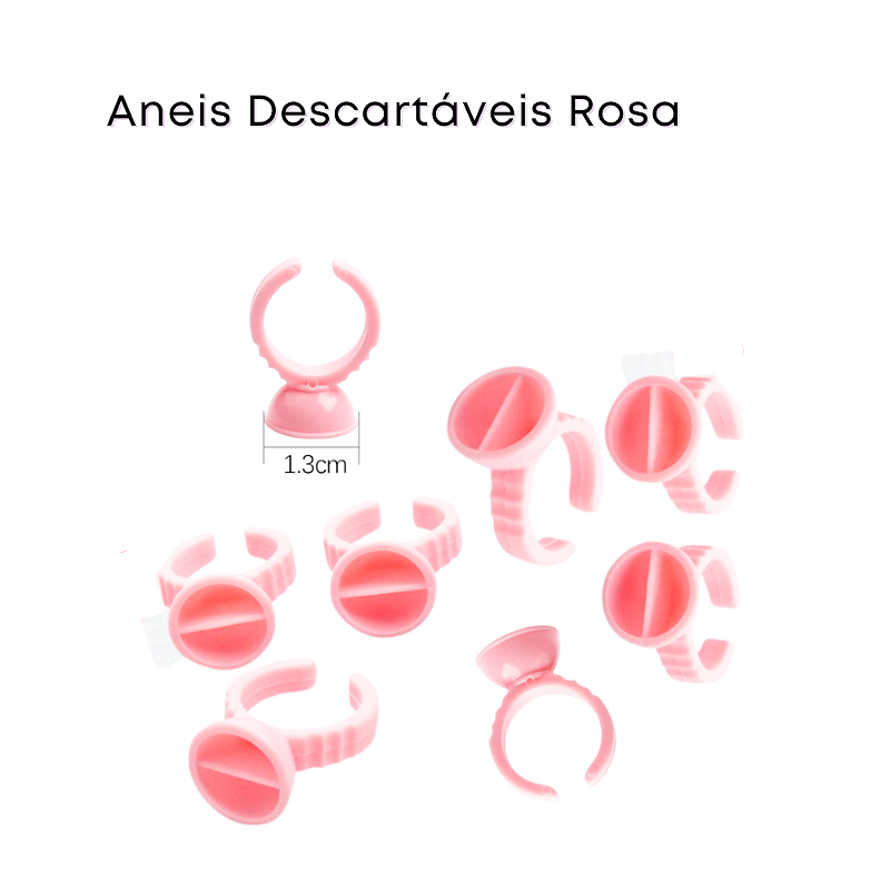 Aneis com divisórias 10un ROSA - Loja Pigment Art