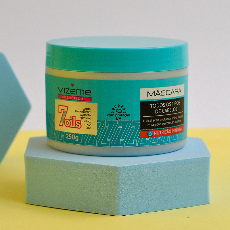 Máscara de hidratação profunda - Seven Oils 250g - 7 óleos - Vizeme ...