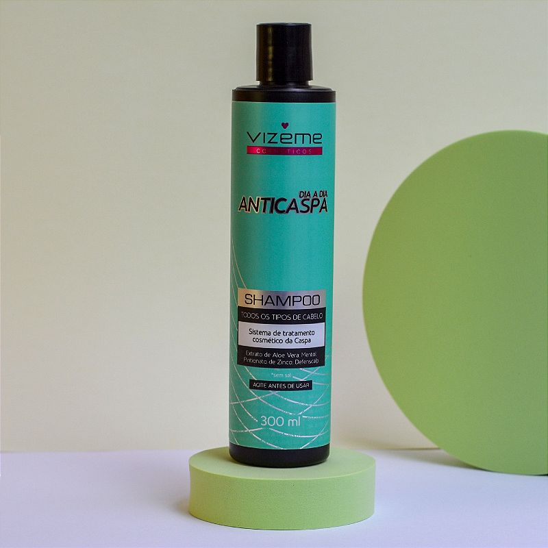 Shampoo anricaspa uso diário - Caspa zero! - Vizeme Cosméticos