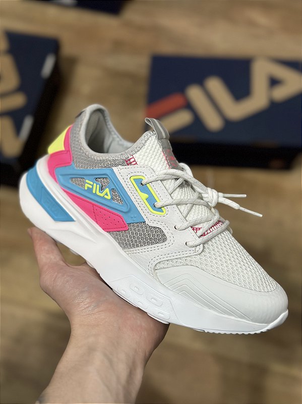 FILA ATTECH (white/blue/pink) - Corre de Rua