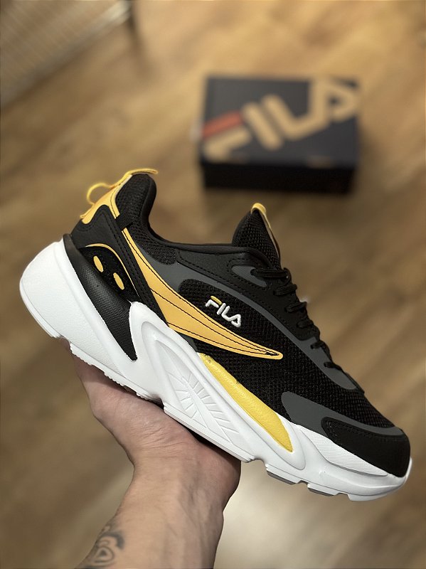 FILA RT-LOW (preto/amarelo) - Corre de Rua