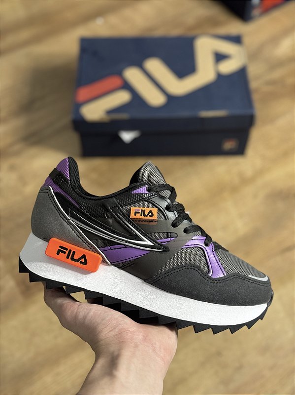 FILA SANDENAL WEDGE (preto/roxo) - Corre de Rua