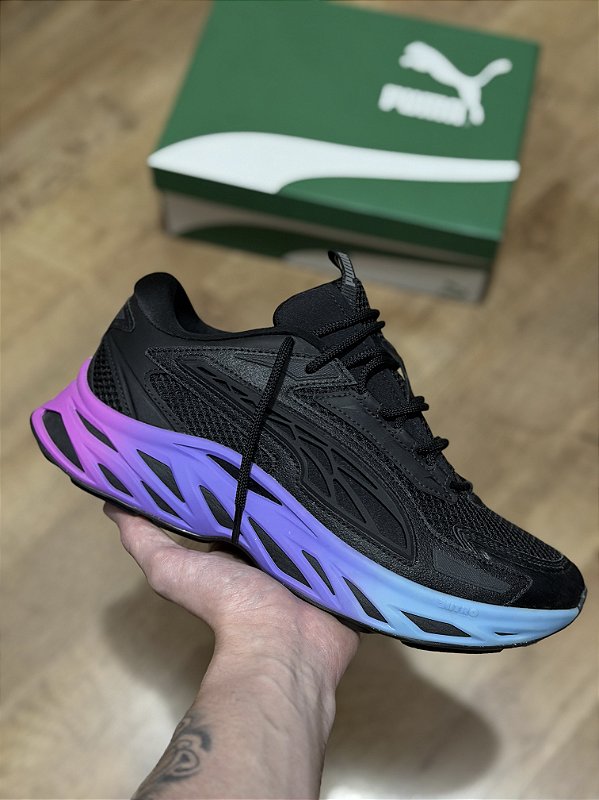 PUMA EXOTEK NITRO (black/luminous blue) - Corre de Rua