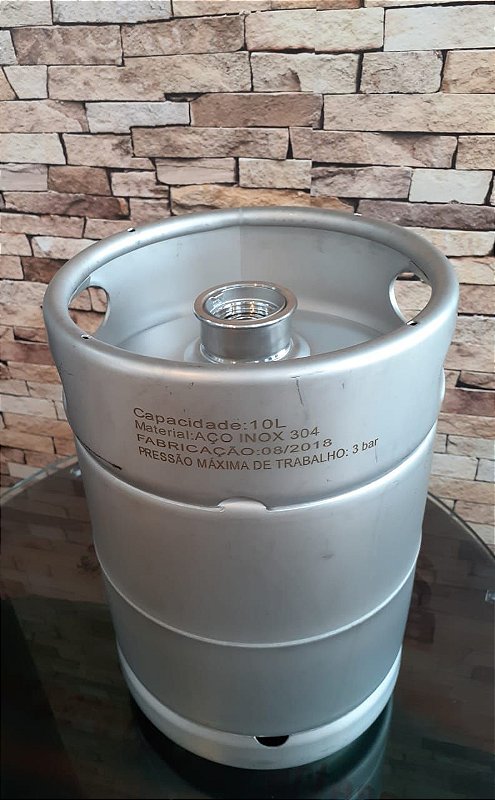 BARRIL DE CHOPP 10L SLIM ACO INOX 304 - Homebrewers