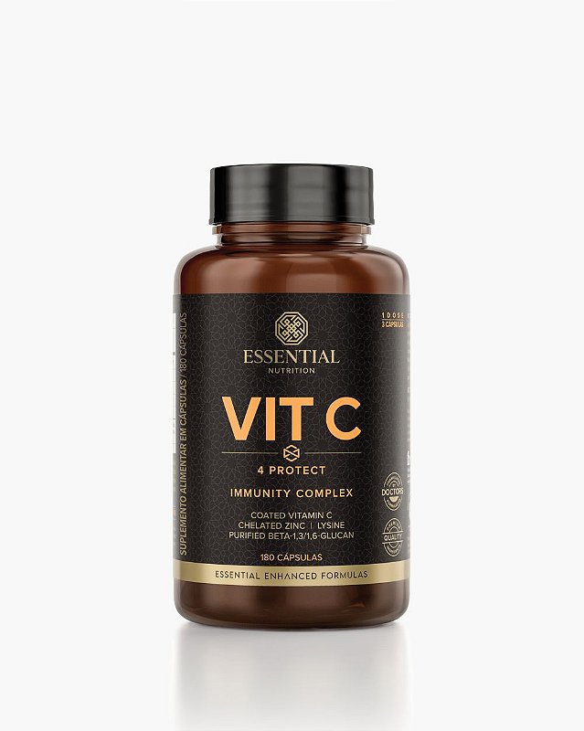 VIT C 4 PROTECT 180 CAP ESSENTIAL NUTRITION - CASAL MONSTRO SUPLEMENTOS