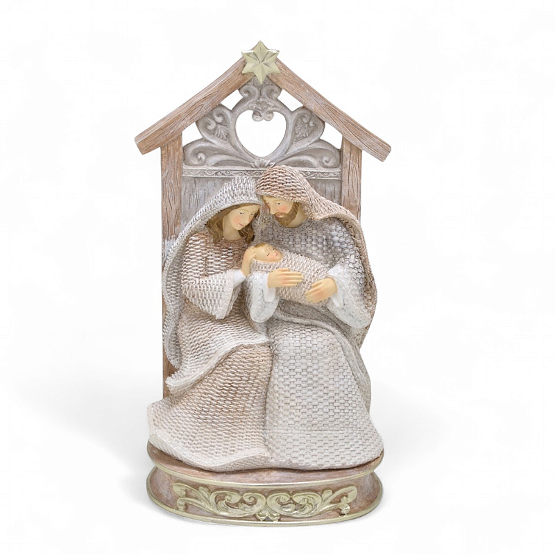 Sagrada Família Presepio Natalino Resina Imagem Jesus 29cm Decoracao de ...