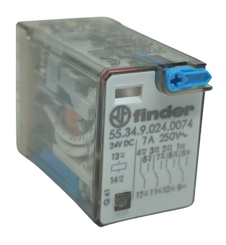 55.34.9.024.0074 Mini Rele Indutivo Fixacao 4rev 24vdc com Led Finder ...