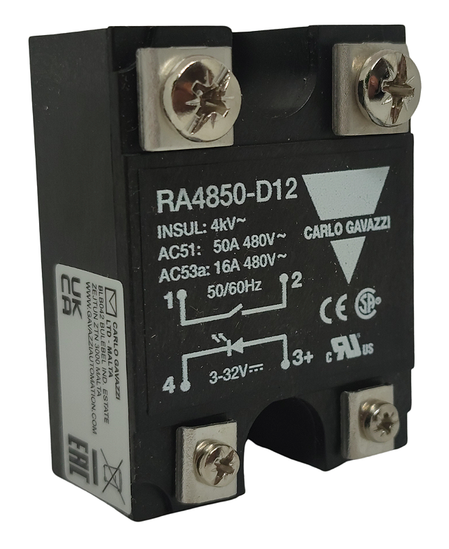 RA4850-D12 Rele Estado Solido 50/60hz 480v Carlo Gavazzi - Junção