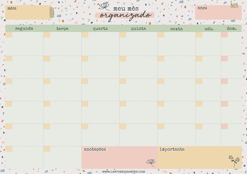 Planner Mensal - Meu Mês Organizado - Bendita Frase