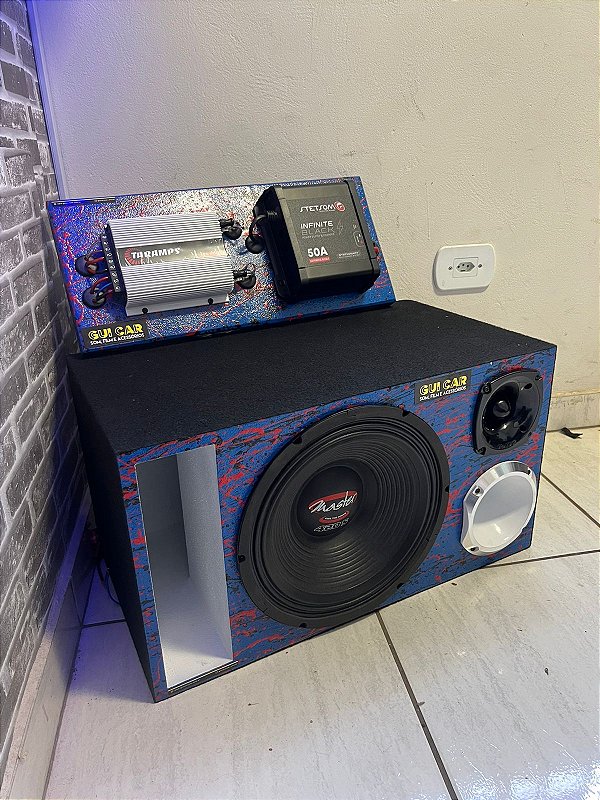 KIT SOM TRIO 420 + MÓDULO TS800X4 TARAMPS + FONTE INFINITY 50AH STETSOM - GUI CAR