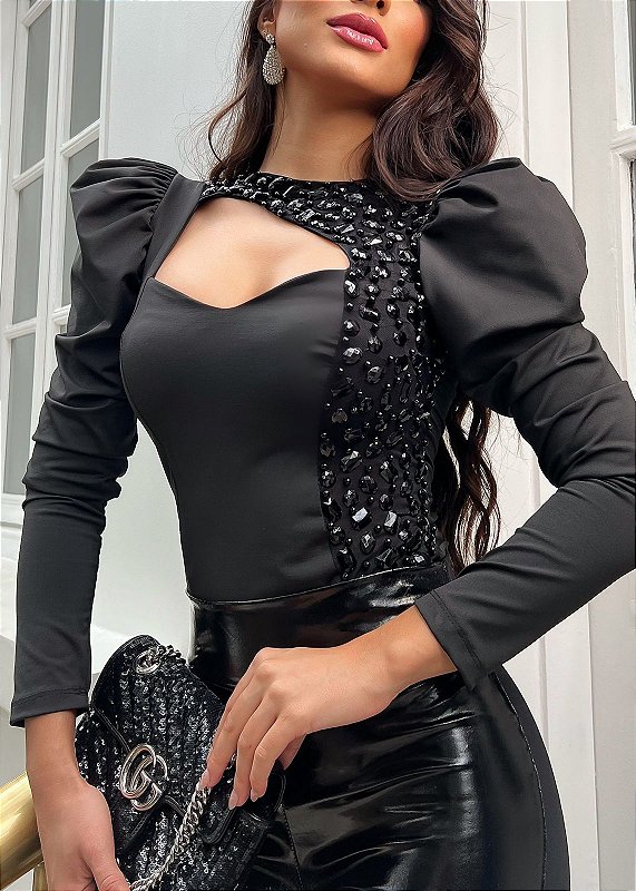 Body preto essence com pedrarias - Madame Ninna - loja online de roupas ...