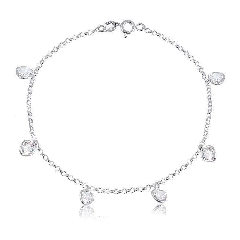 PULSEIRA DE PRATA PONTO DE LUZ CORAÇÕES - PRATAS 925 ATACADO
