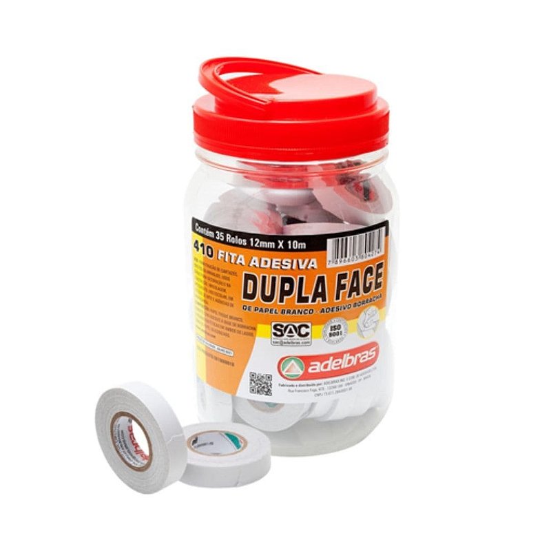 FITA DUPLA FACE PAPEL 410 - 12MM X 10M - POTE COM 35 UN - Fibrap - Sua ...