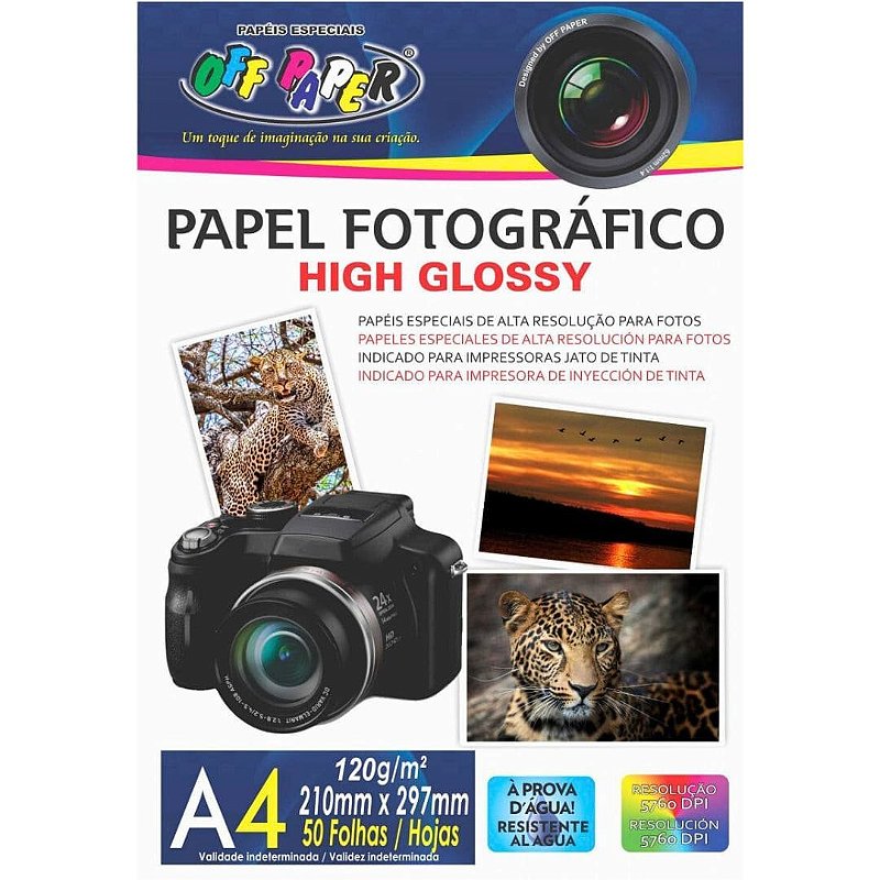 PAPEL FOTOGRAFICO GLOSSY A4 120G 50 FLS - Fibrap - Sua distribuidora de ...
