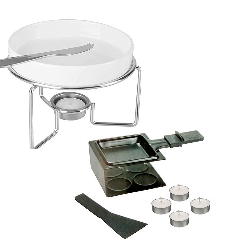 Conjunto Rechaud Para Queijo Brie Mais um Conjunto de Raclette. - Papel ...