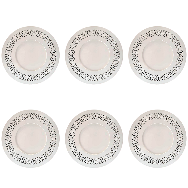 Jogo Com 6 Sousplats Ø35cm Madeira Com Laca Corte Laser. - Papel Mache