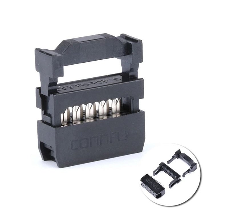 Conector Femea FC-10P 10 pinos - 2,54mm - Impacto CNC