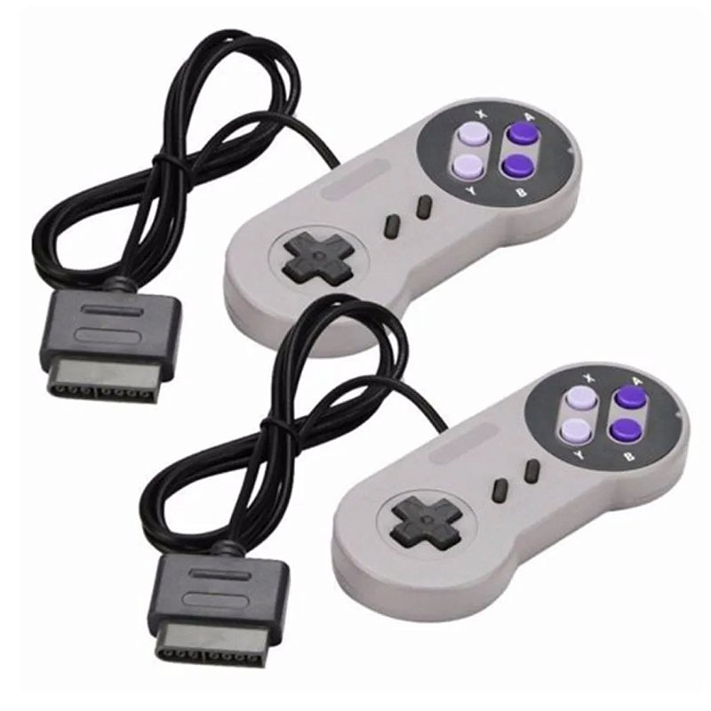 2x Controles Tradicional do Super Nintendo - Game com Café.com