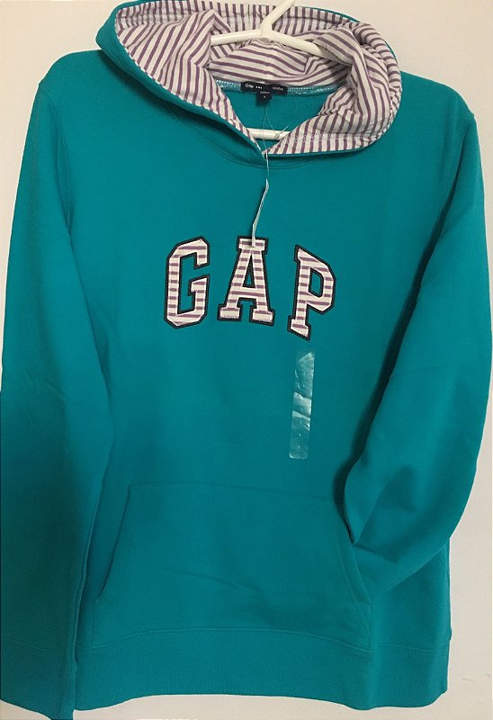 Gap moletom, Blusa, Casaco Feminino Blue logo Listrado Original ...