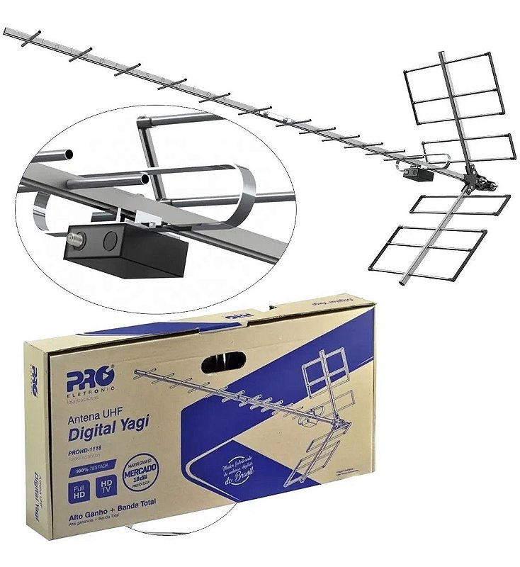Antena Digital Yagi Uhf PROHD-1118 Pro Eletronics - Telekin