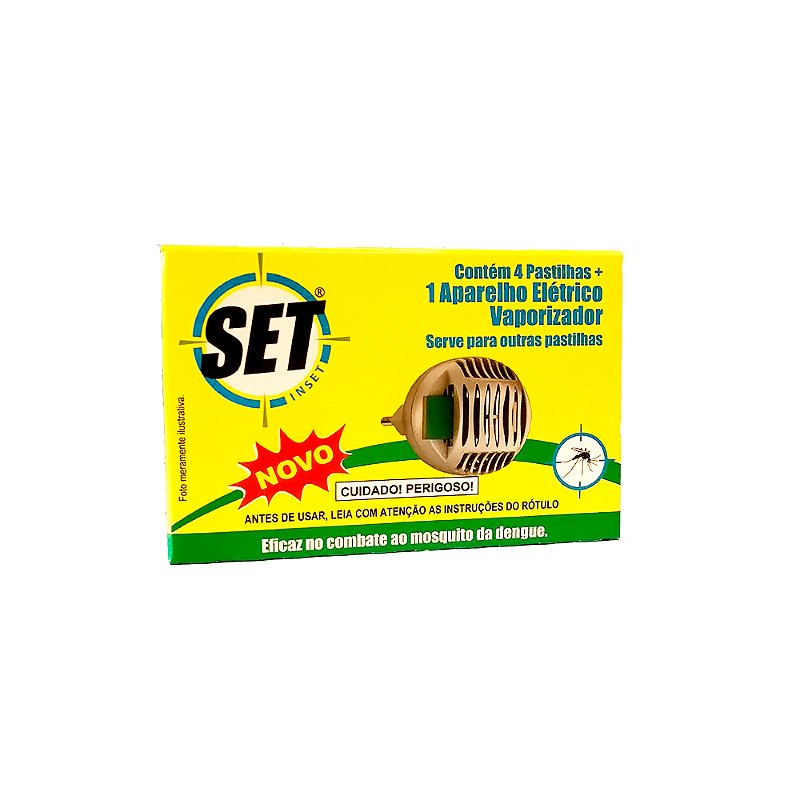 Inseticida Elétrico Set Inset Conj. 12 Pastilhas + Vaporizador Bivolt ...