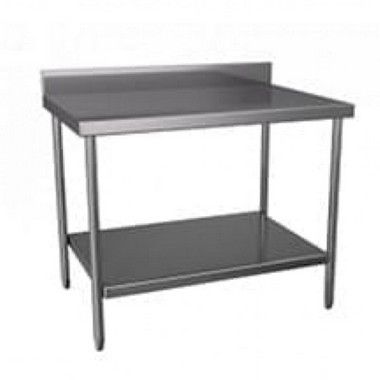 Mesa Lisa de Encosto em Aço Inox – Sem Prateleira, Ideal para Cozinhas ...