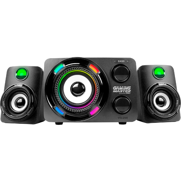 Caixa de Som K-Mex SS9800 2.1 – Subwoofer, LED 7 Cores, 9.9W RMS ...