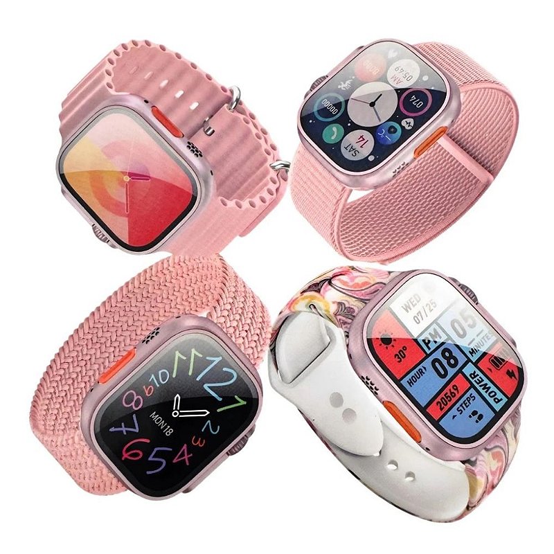 Smartwatch W73 Pro Max Relógio De Pulso Digital Acompanha 4 Pulseiras ...