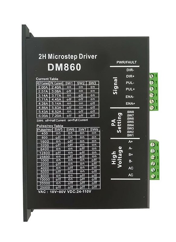 Driver para Motor de Passo DM860 80v 7,2A - S. Profissional - PISCALED ...