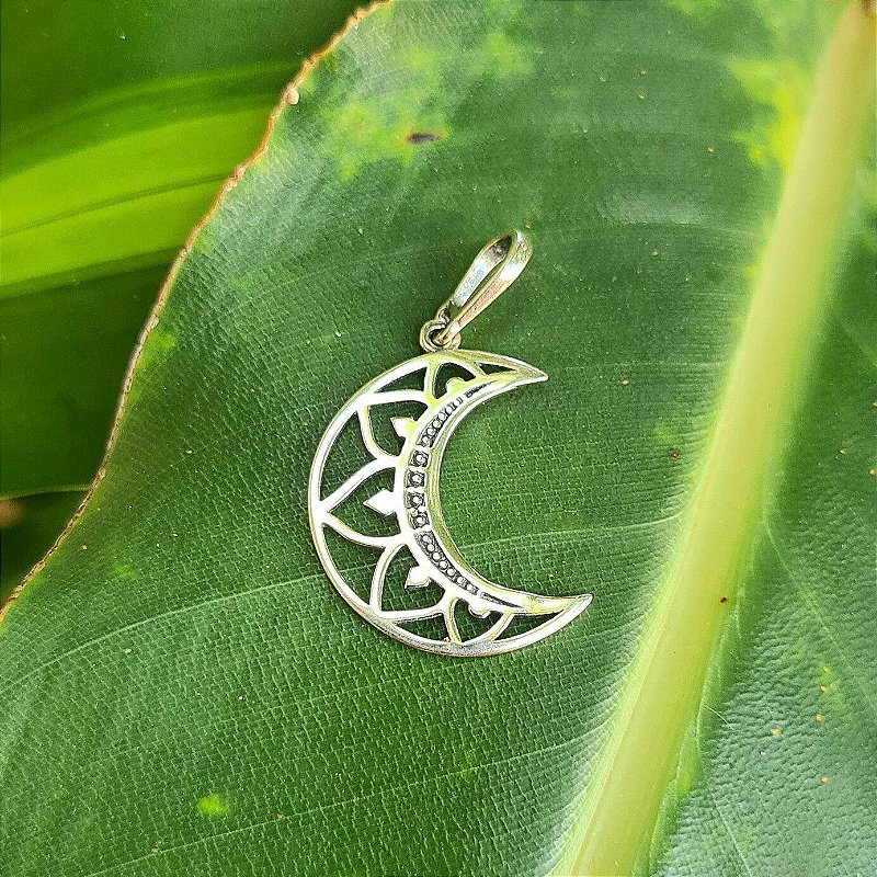 Pingente Meia Lua em Prata 925 - Aroeira Pratas